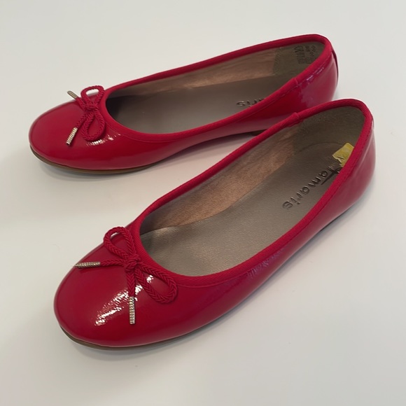 Tamaris | Shoes | Tamaris Women Red Leather Ballet Flats Brand New | Poshmark